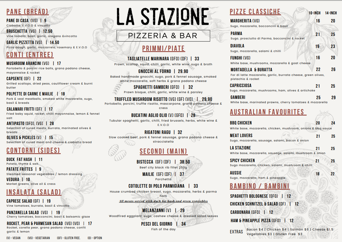 LaStazione Menu | La Stazione - "The Station"